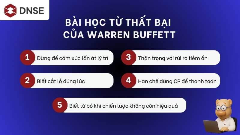 Bài học từ câu chuyện thất bại của Warren Buffett và ứng dụng đầu tư